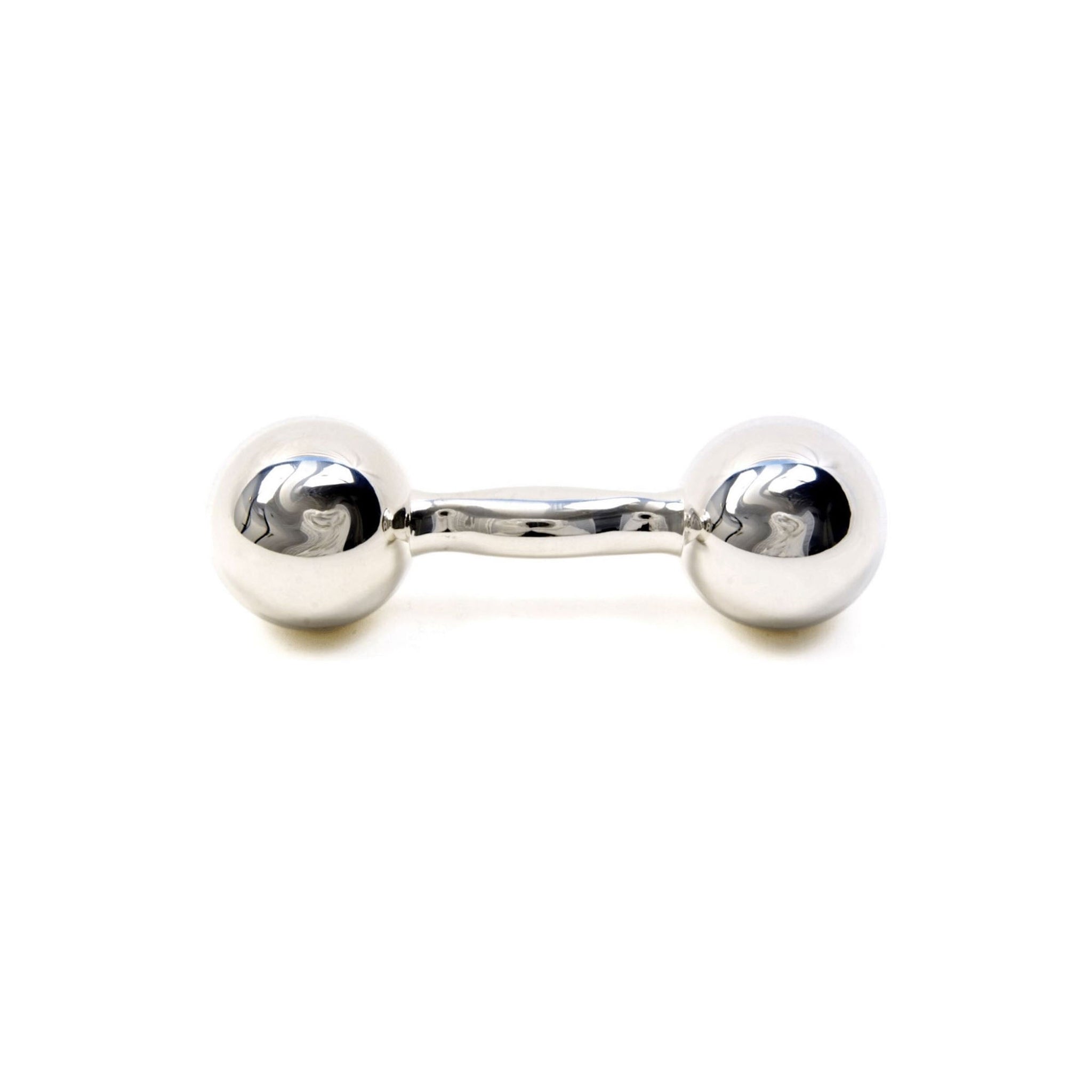 Silver Baby Rattle - Barbell | Canoe